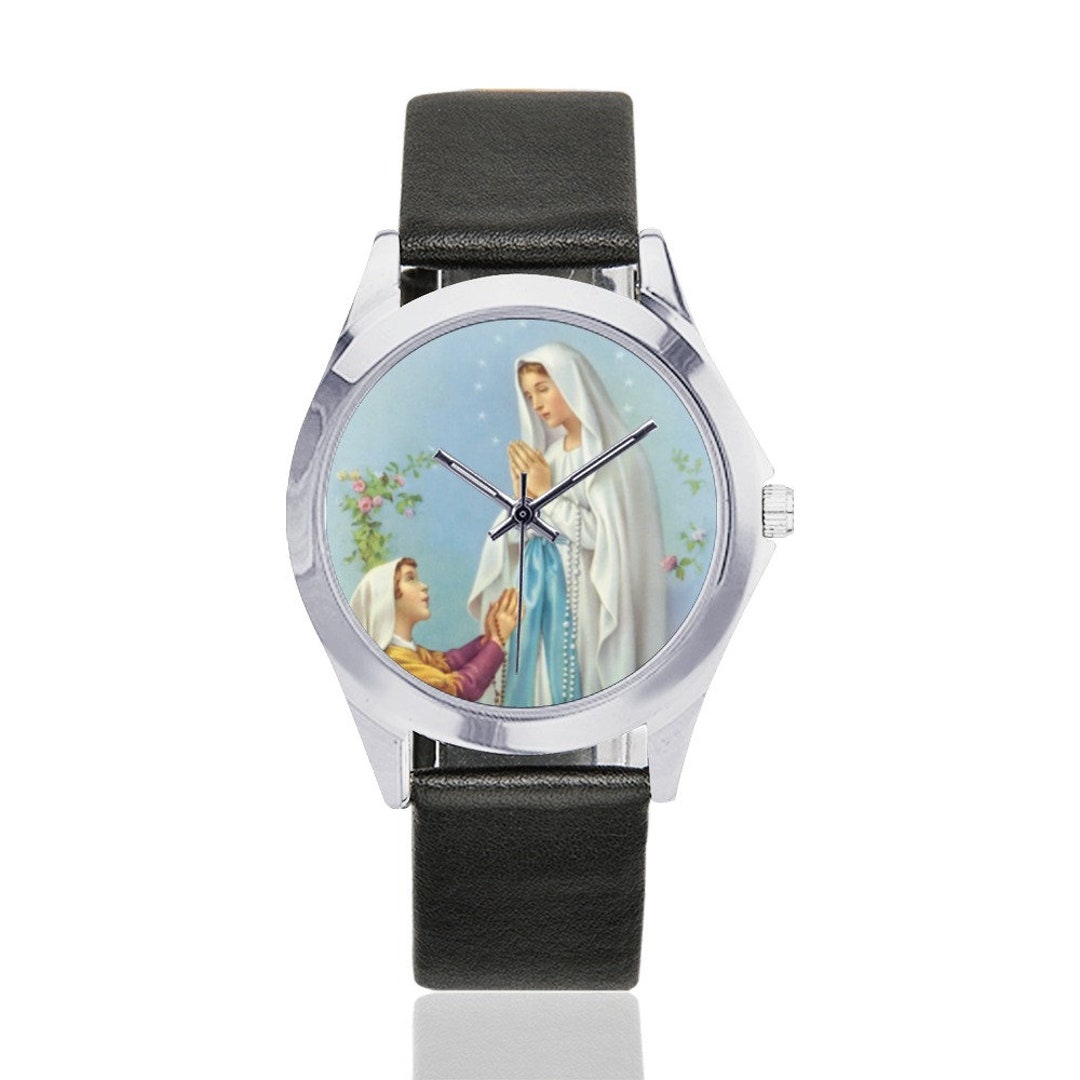 Our Lady of Lourdes - Unisex Leather Watch - Catholic Gifts - Religious ...