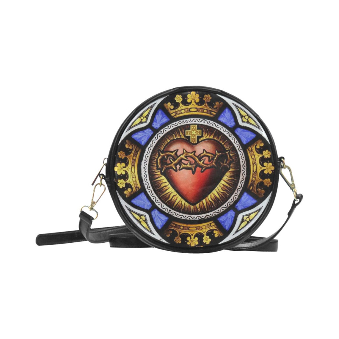 Sacred Heart of Jesus - Round Sling Bag - Catholic Gift - Religious Bag ...