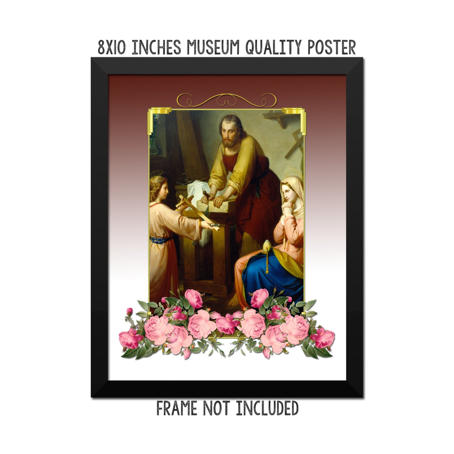 Religious Poster the Holy Family by Rafael Flores St | Etsy