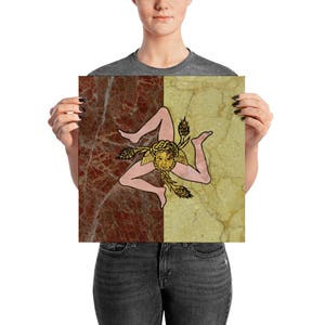 Trinacria of Sicily Poster - Emblem of Sicilia - High Quality Print ...