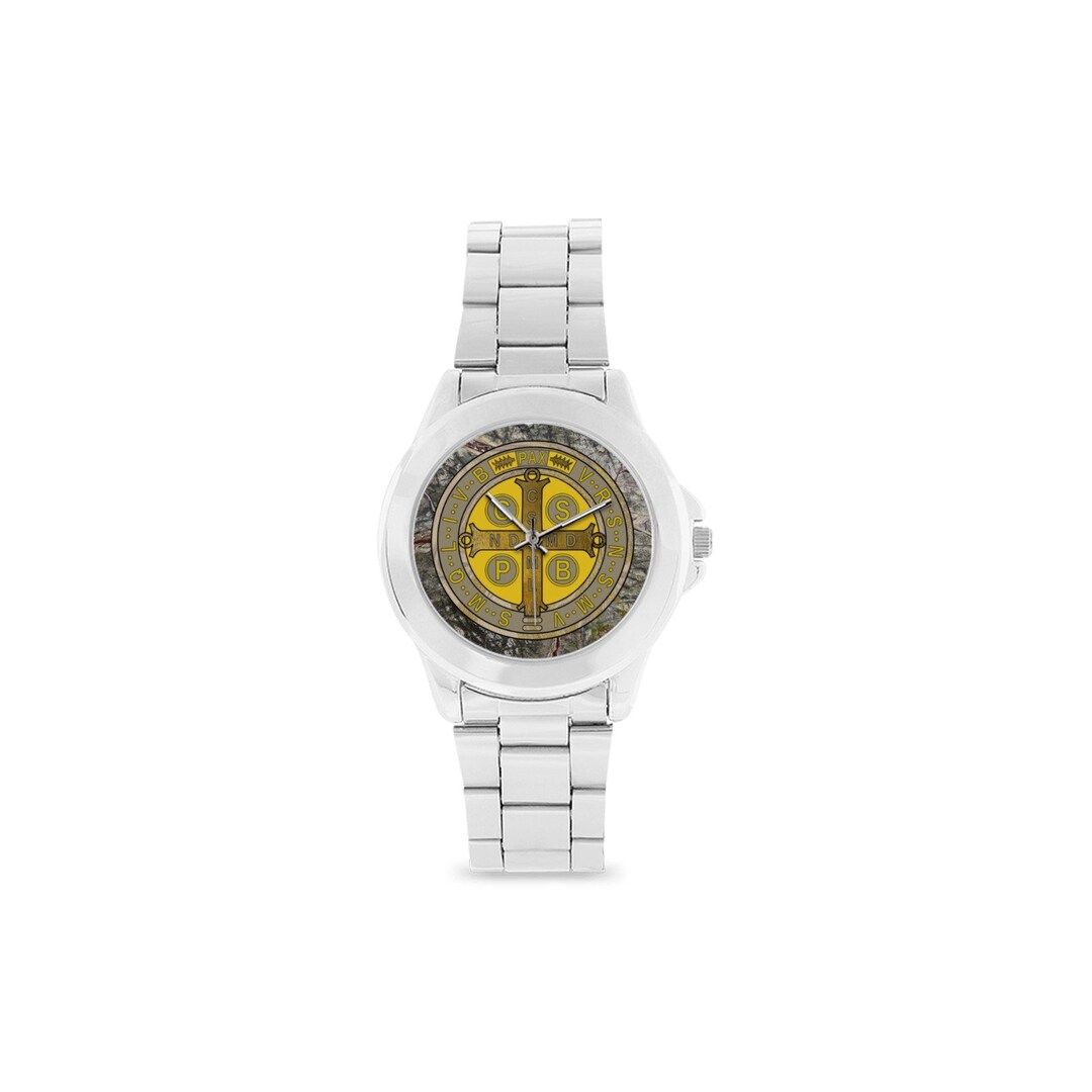 Christian Watch - St Benedict Medal - Wrist Watch - Unisex Stainless ...