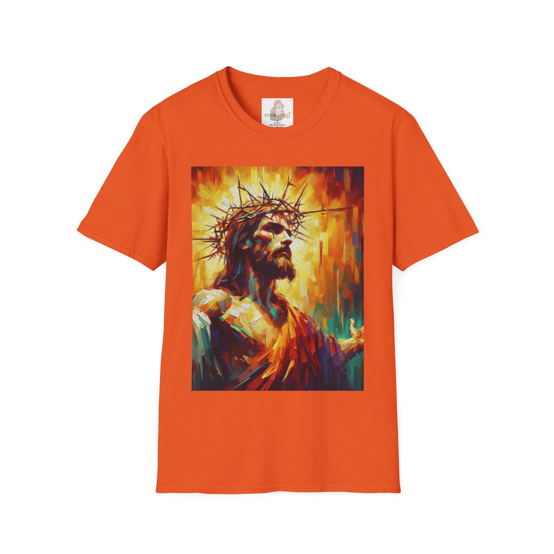Jesus Christ With Crown of Thorns - Catholic T-shirt - Unisex Softstyle ...