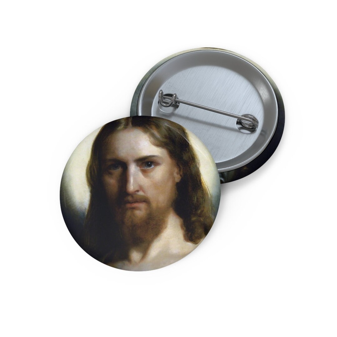 Botones católicos La Santa Faz de Jesús Botón de pasador de metal de ...