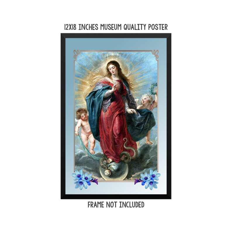Virgin Mary Poster Virgin Immaculate Conception by Rubens | Etsy