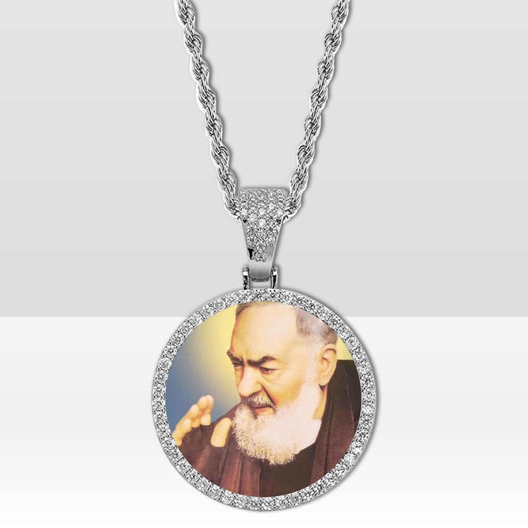 Silver or Gold - Saint Pio of Pietrelcina - Christian Pendant - Rope ...