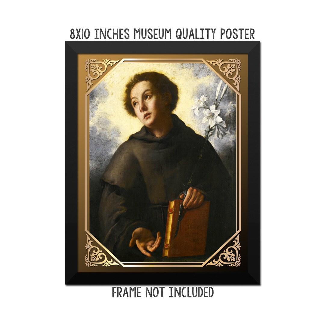 Saint Anthony of Padua - Museum Quality Religious Poster - Catholic Art ...