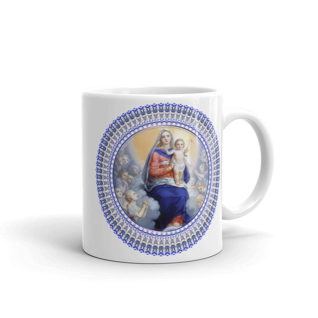 Madonna and Child With Angels Catholic Mug Religious Mugs Virgin and ...