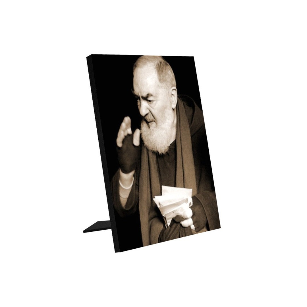 St Pio From Pietrelcina - Religious Icon on Wood - Photo Panel for ...