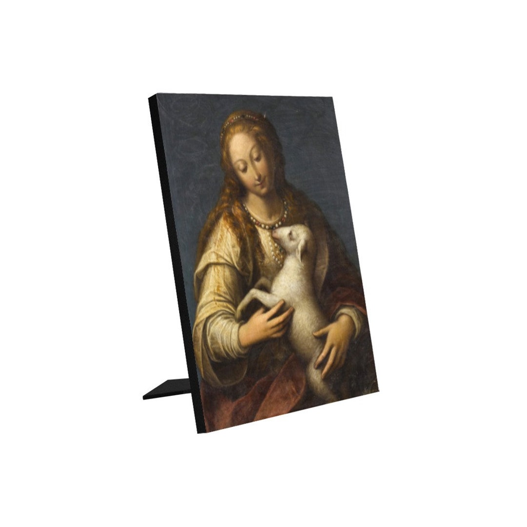 Religious Icons - Saint Agnes of Rome Icon on Wood - St Agnes - Photo ...