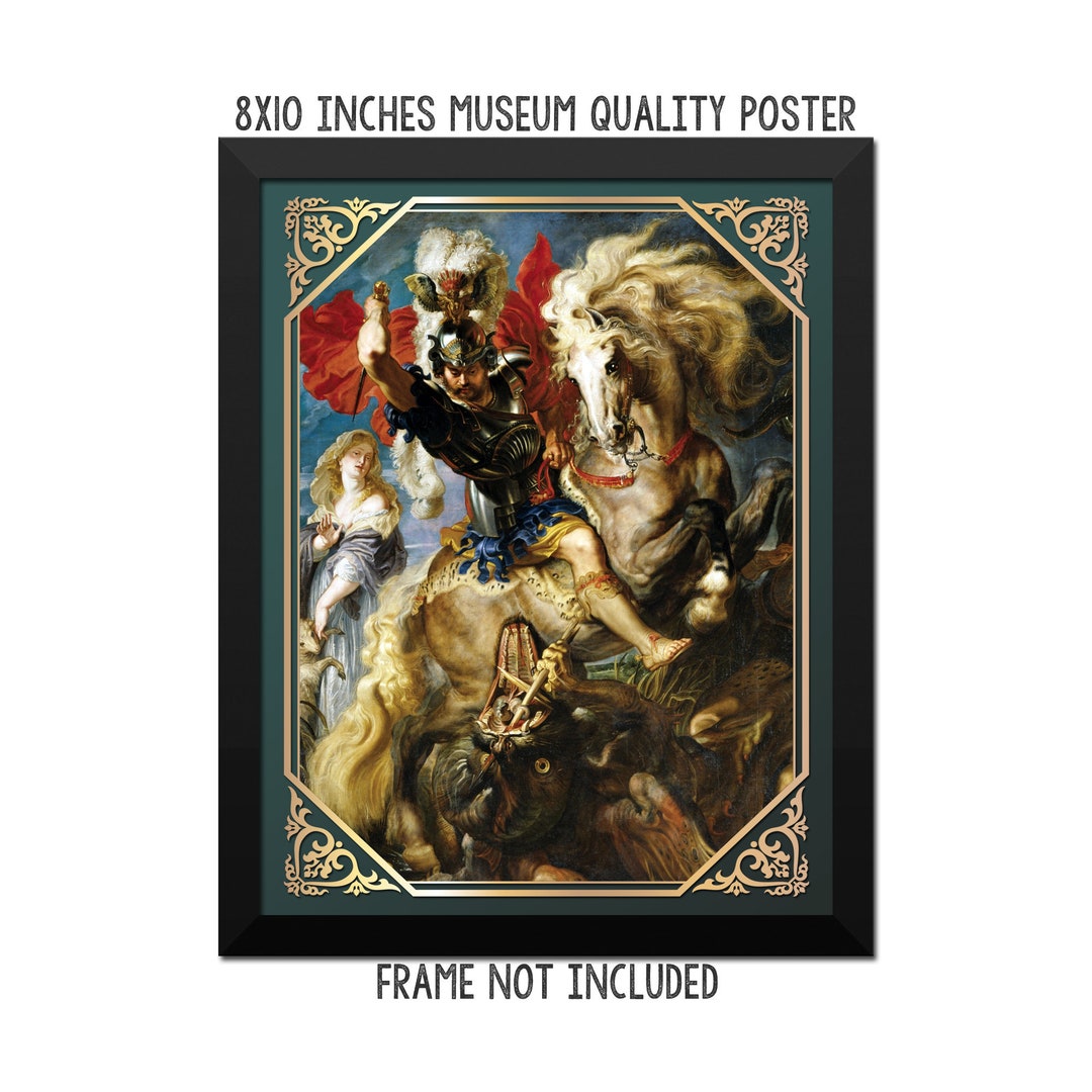 Saint George and the Dragon - Religious Posters - Art Print - St George ...