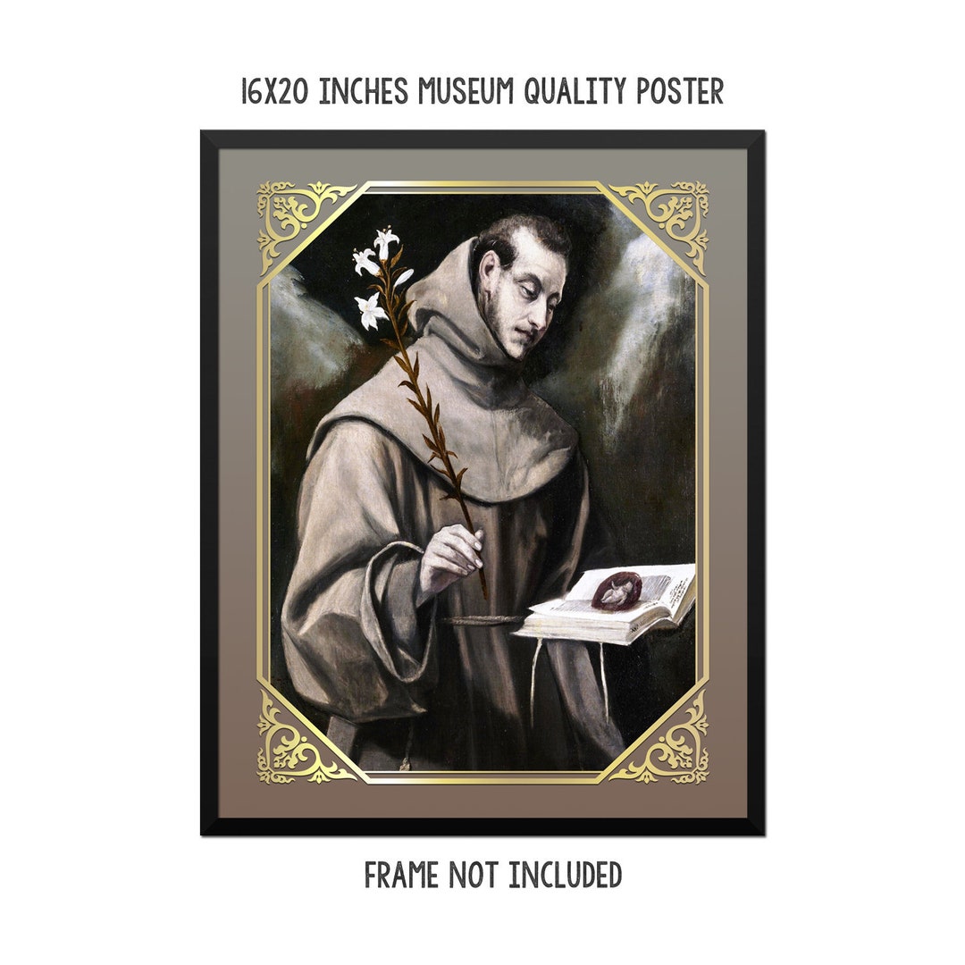 Saint Anthony Poster - Catholic Saints Serie - Religious Painting by El ...
