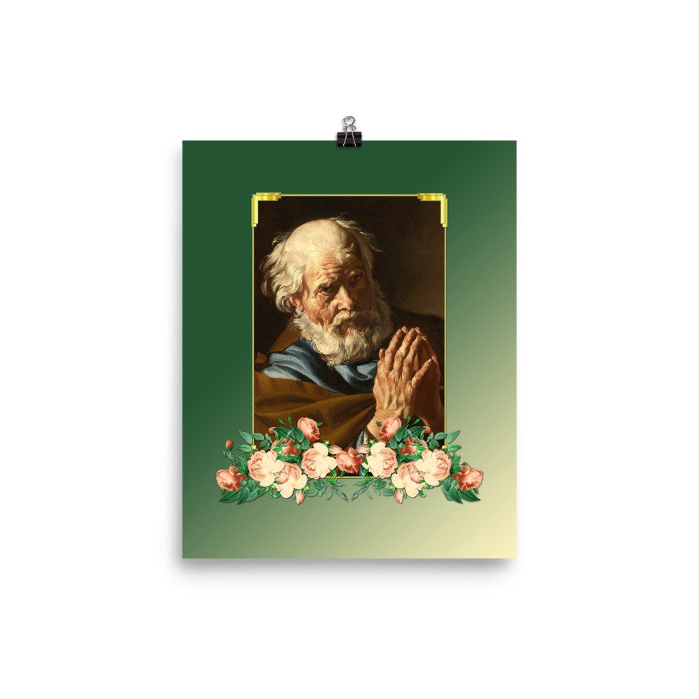 St Peter Praying Religious Poster Catholic Artwork | Etsy