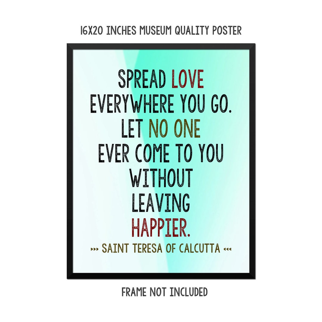 Catholic Saints Quotes - Saint Teresa of Calcutta - Wall Art Print ...