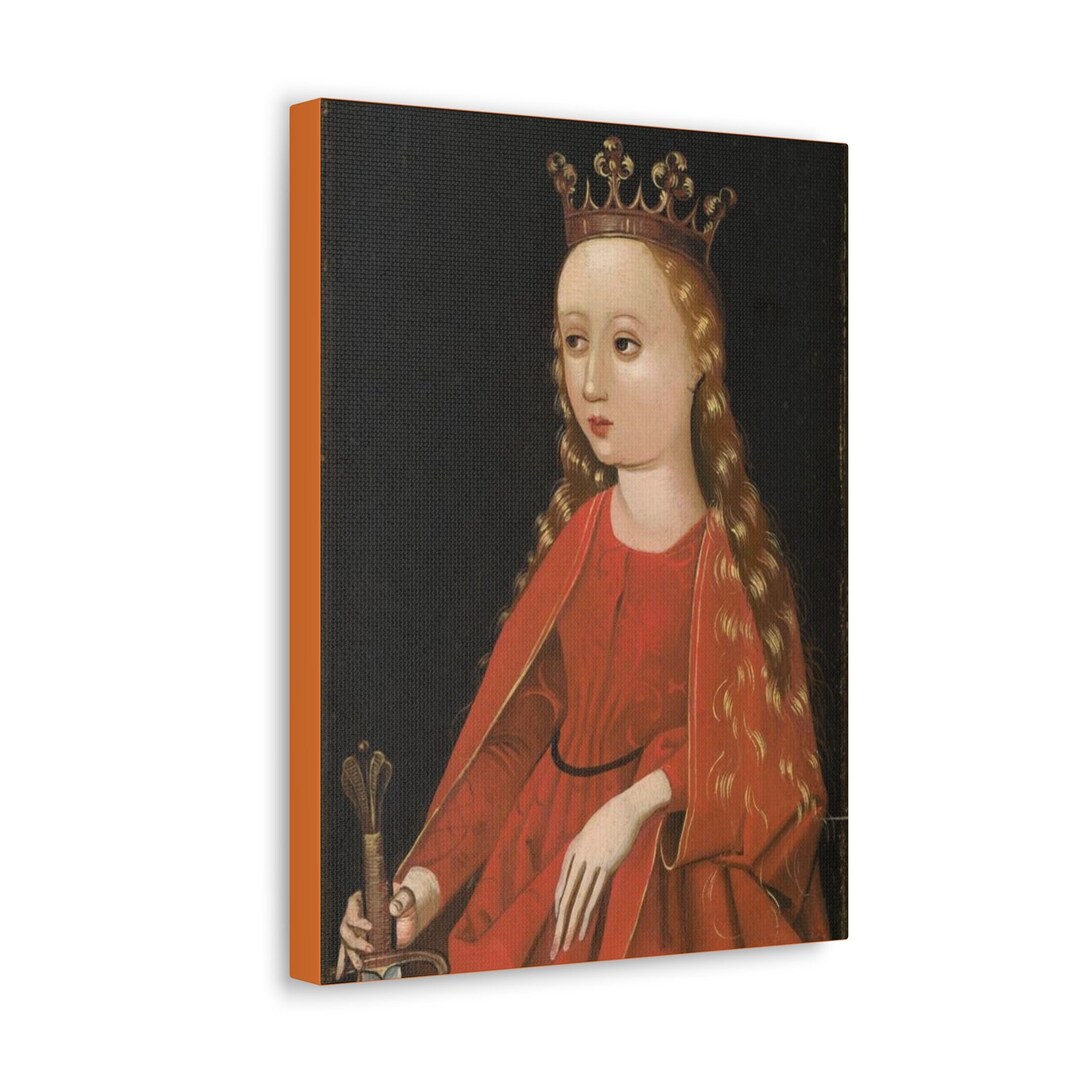 Saint Catherine Print on Canvas - Catholic Wall Art - 3 Sizes - Ready ...