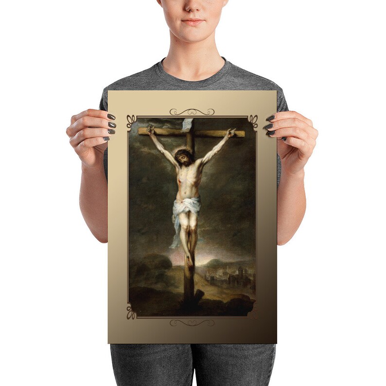 Crucifixion Poster - Jesus Crucified by Murillo - Religious Wall Art ...