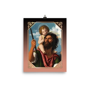 Saint Christopher - Catholic Saints Serie - Museum Quality Poster - Art ...