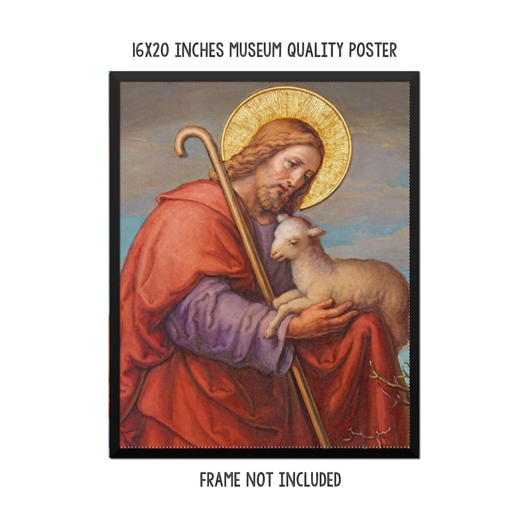 Jesus the Good Shepherd - 2 Sizes HQ Religious Poster - Catholic Wall ...