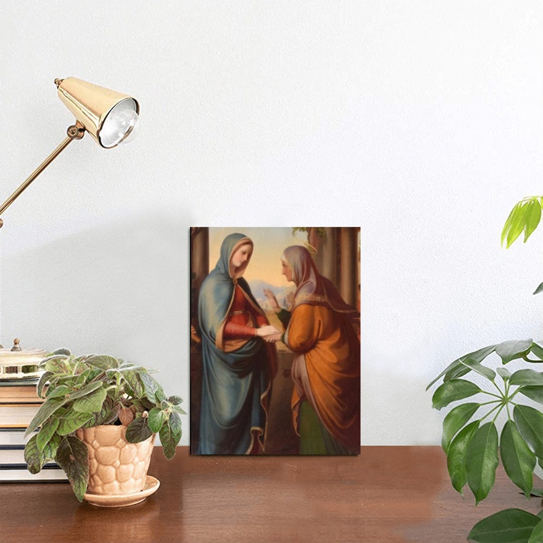 Catholic Icon - the Virgin Mary Greeting Saint Elizabeth - Religious ...