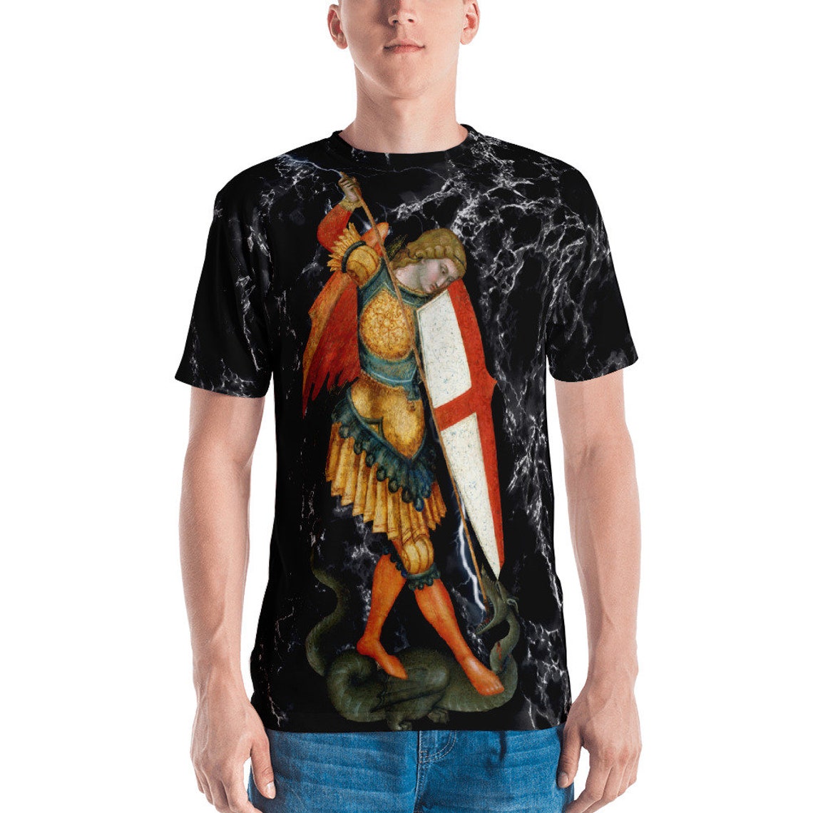 Saint Michael the Archangel Men's T-shirt - St Michael Shirt - Holy Art ...