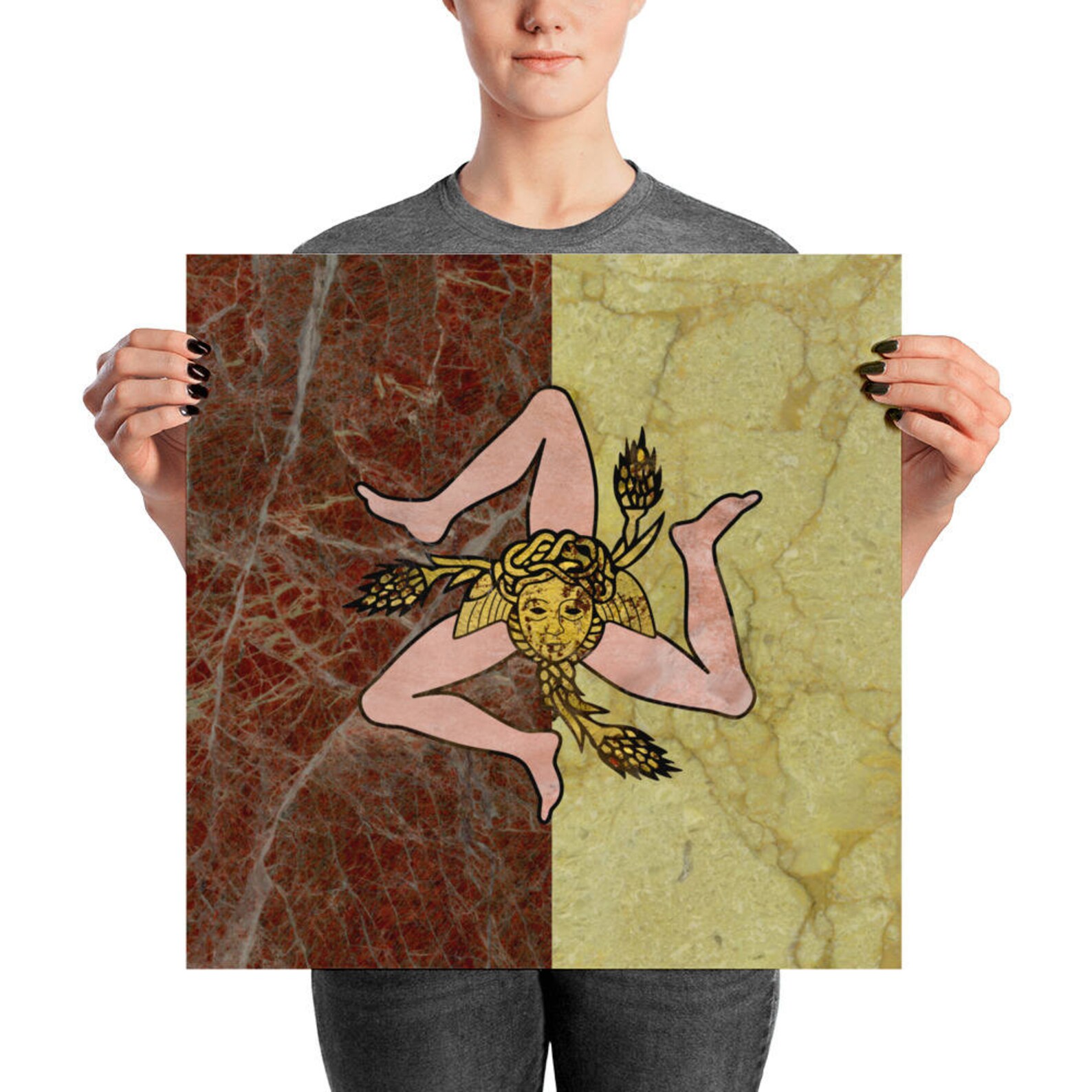 Trinacria of Sicily Poster Emblem of Sicilia High Quality - Etsy