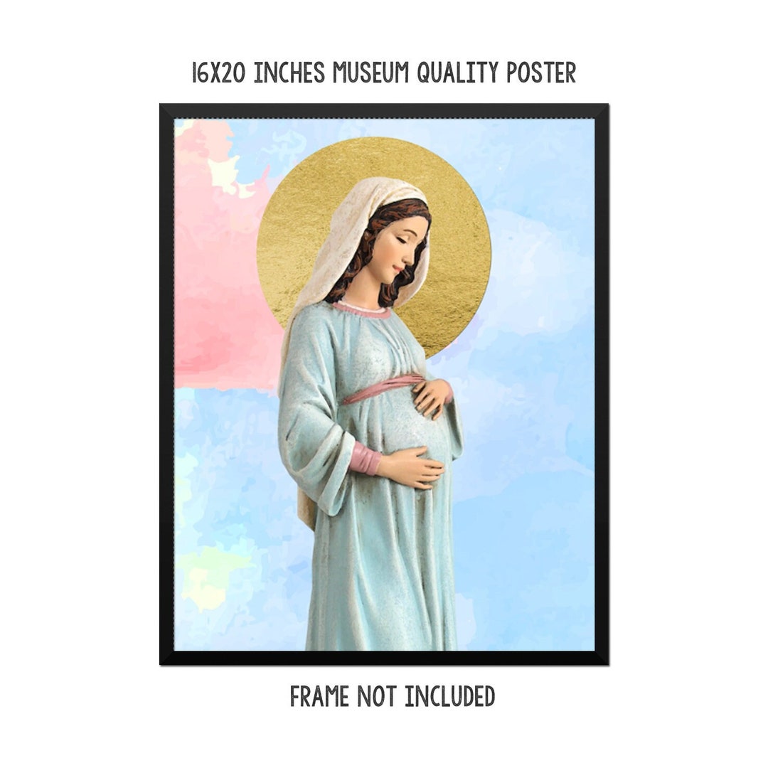 Virgin Mary Pregnant - 2 Sizes HQ Religious Poster - Catholic Wall Art ...