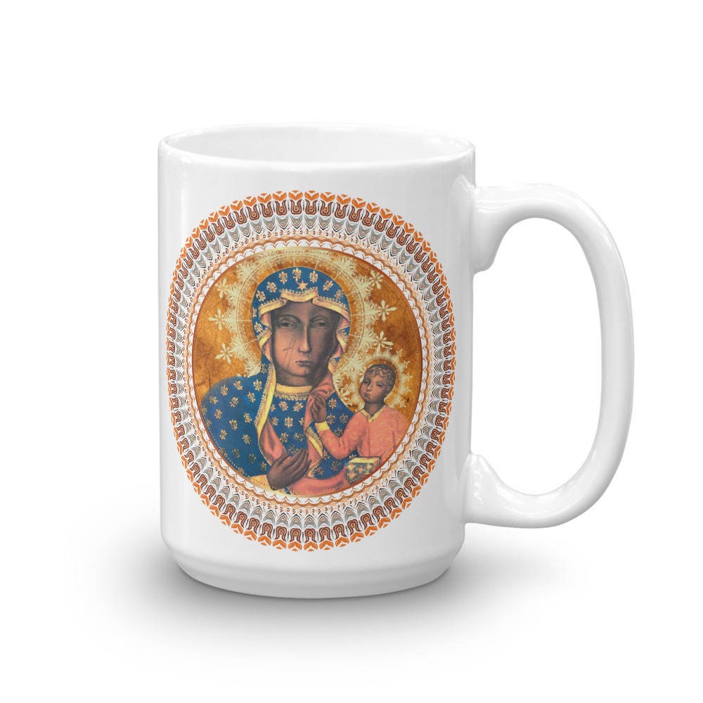 Black Madonna of Częstochowa Ceramic Mug Catholic Gift Idea - Etsy
