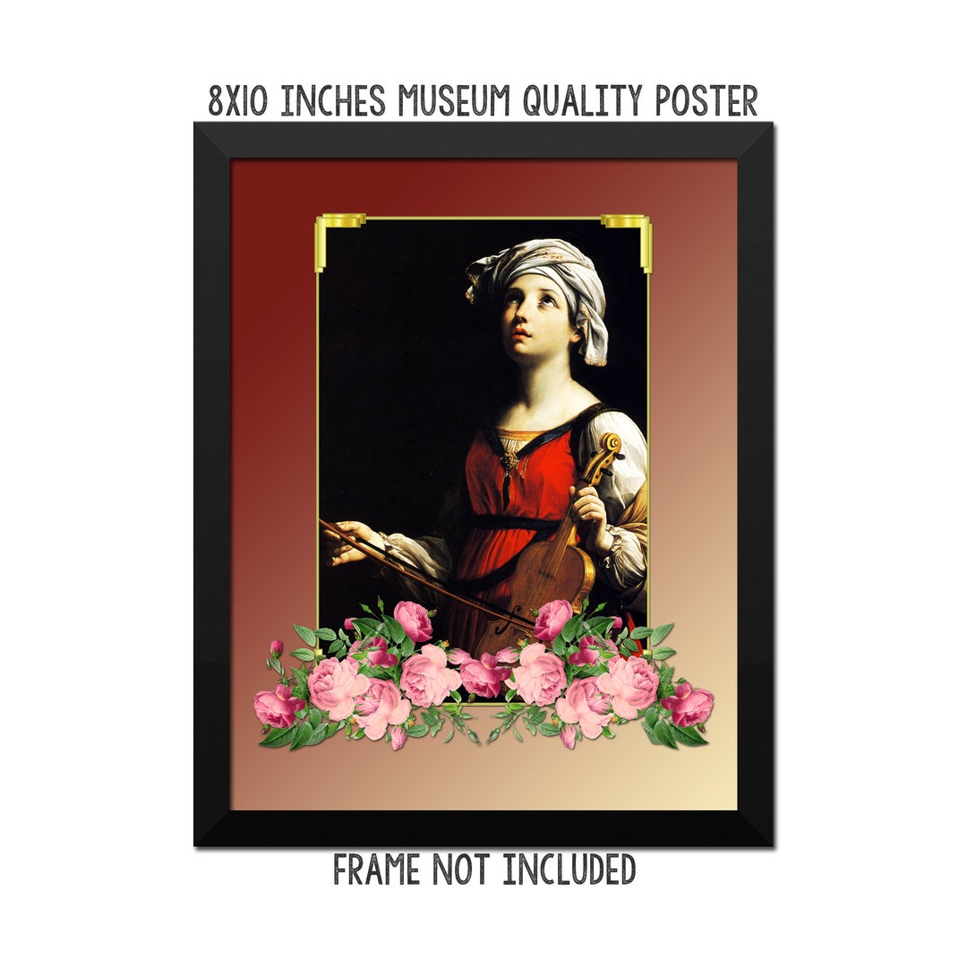 St Cecilia - Religious Poster - Catholic Artwork - Saints Serie Art ...
