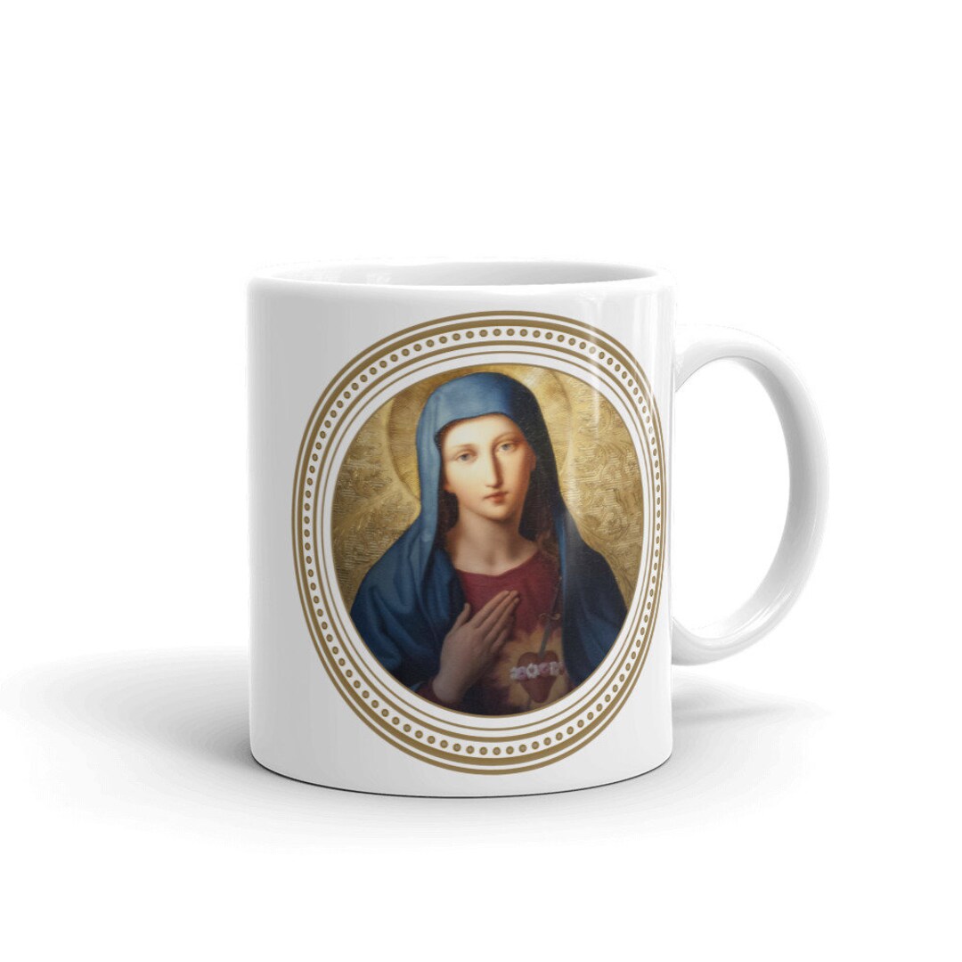 Ceramic Mug the Immaculate Heart of Mary Catholic Decor Religious Gifts ...