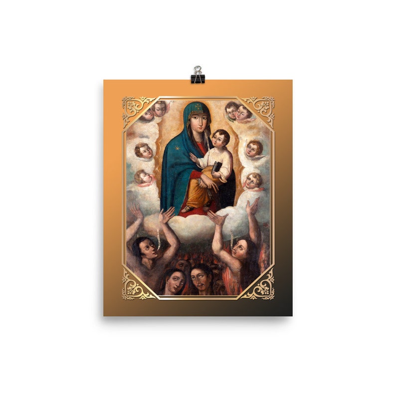 Virgin of Carmel - Catholic Art - Religious Poster - Our Lady of Mount ...