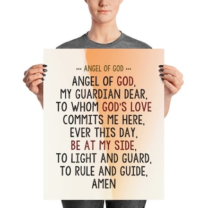 Angel of God Prayer - Art Print - Poster - Catholic Prayer - Catholic ...
