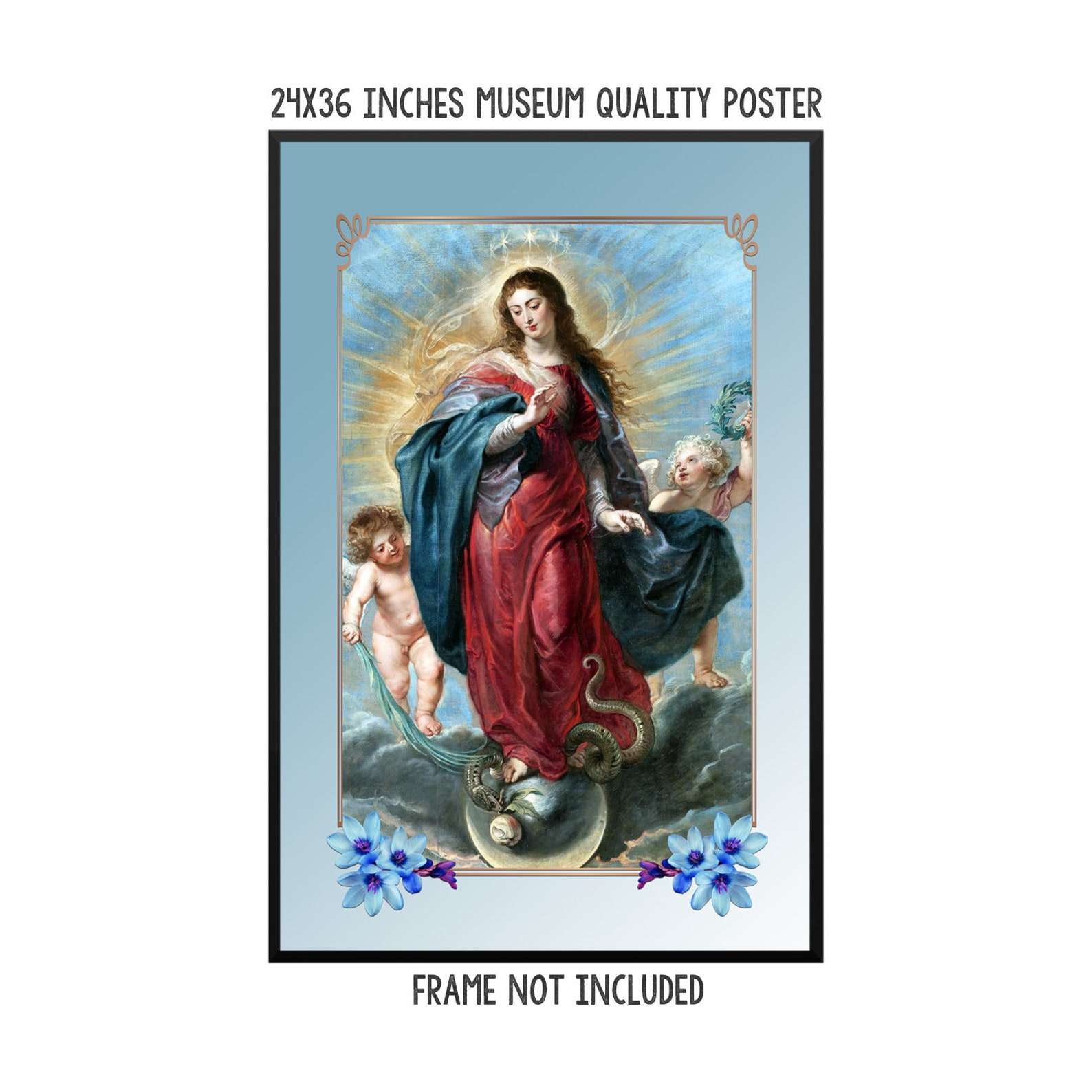 Virgin Mary Poster Virgin Immaculate Conception by Rubens | Etsy