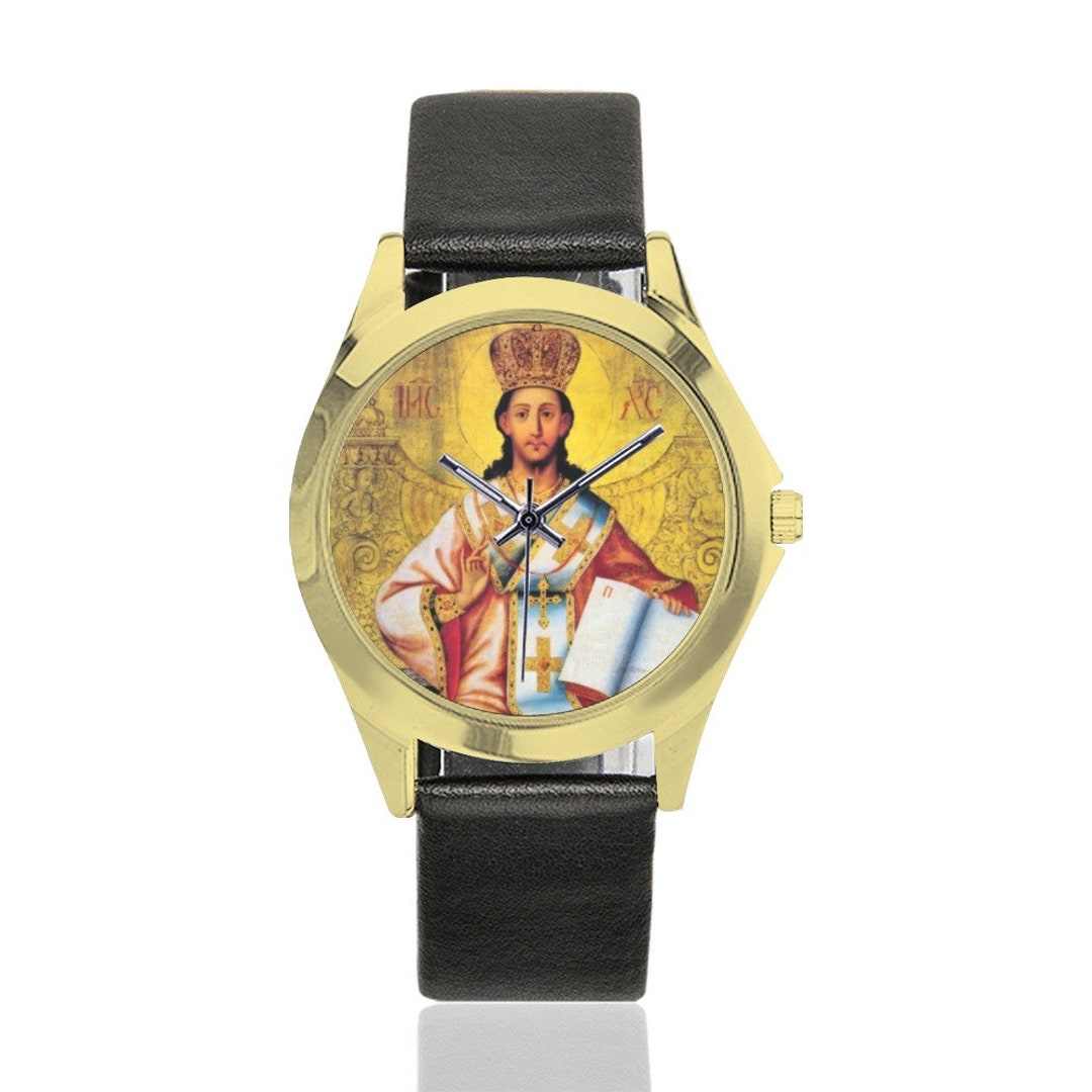 Christ the King - Unisex Leather Watch - Wrist Watches - Christian Icon ...