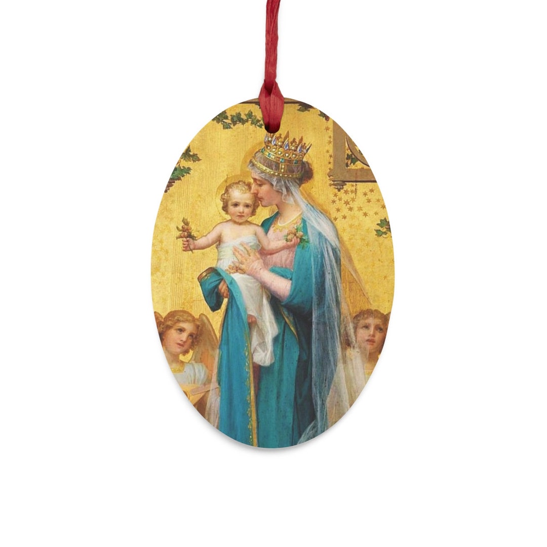 Wooden Ornaments Madonna and Child by Vidal Catholic Ornament Religious ...