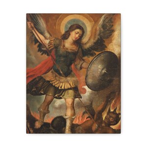Saint Michael the Archangel - Canvas Art Print - Religious Wall Art - Print on Canvas - St ...
