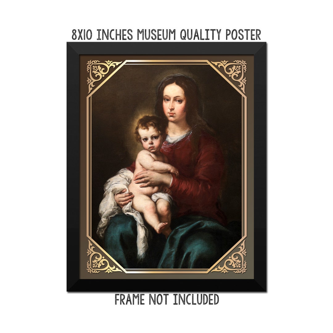The Virgin and Child by Murillo Religious Posters Art Print Virgin Mary ...