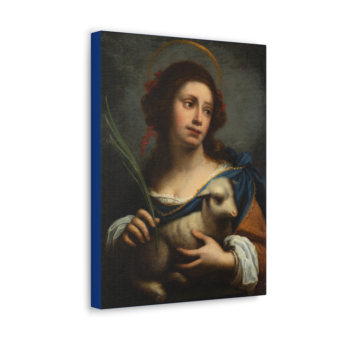 St Agnes of Rome - Print on Canvas - Ready to Hang - Religious Canvas ...