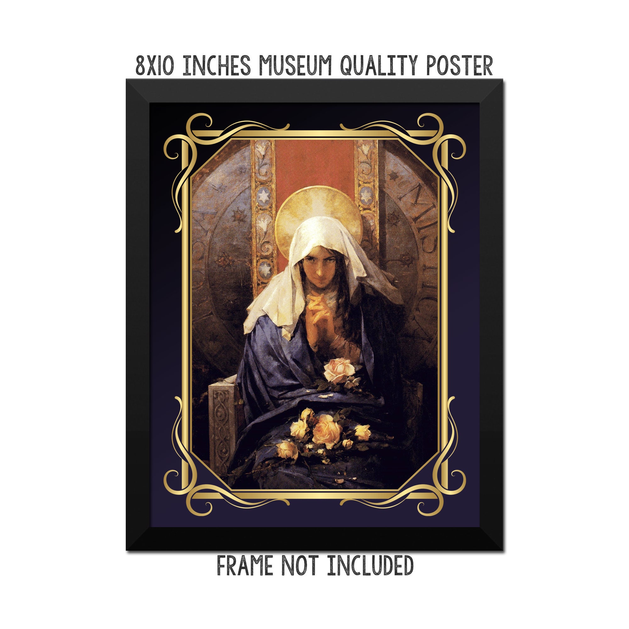 Maria Rosa Mistica - Virgin Mary Poster - Religious Posters - Catholic ...
