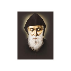 St Charbel Makhlouf - Religious Icon on Wood - Photo Panel for Tabletop ...