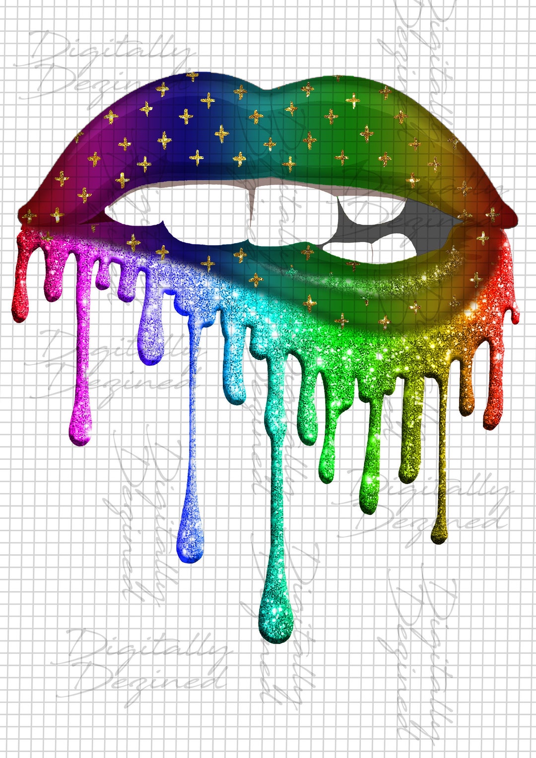 Glitter Dripping Lips Sublimation File: PNG, JPEG, PDF (digital ...