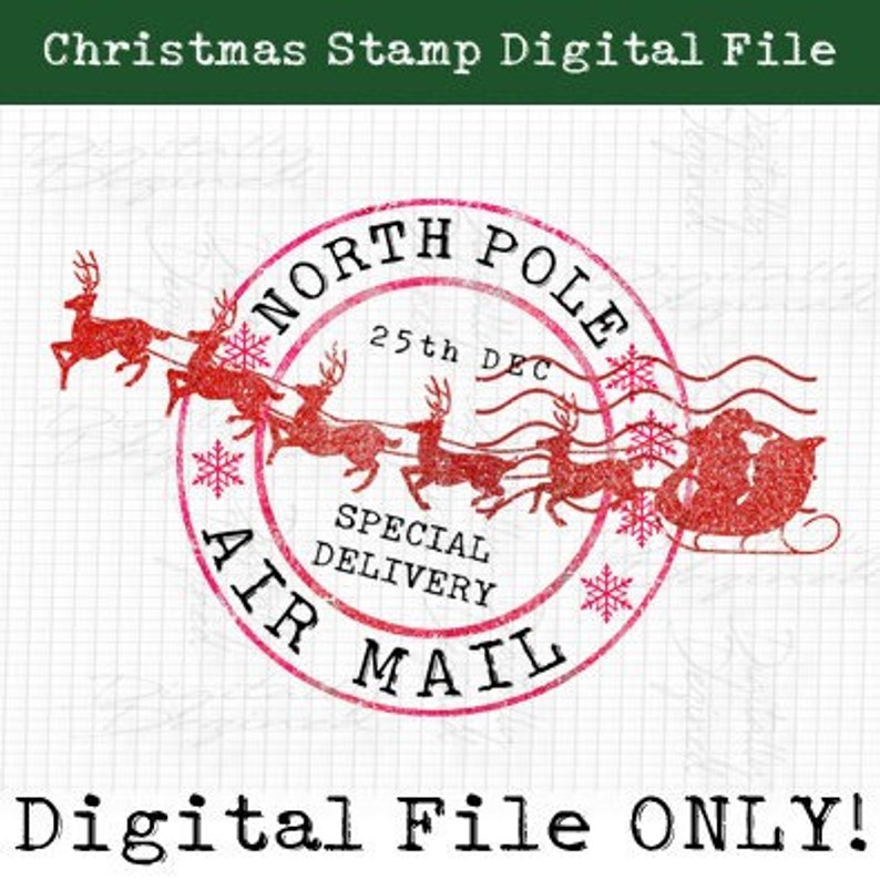 North Pole Air Mail PNG: Christmas Santa Sack Design (digital File) - Etsy