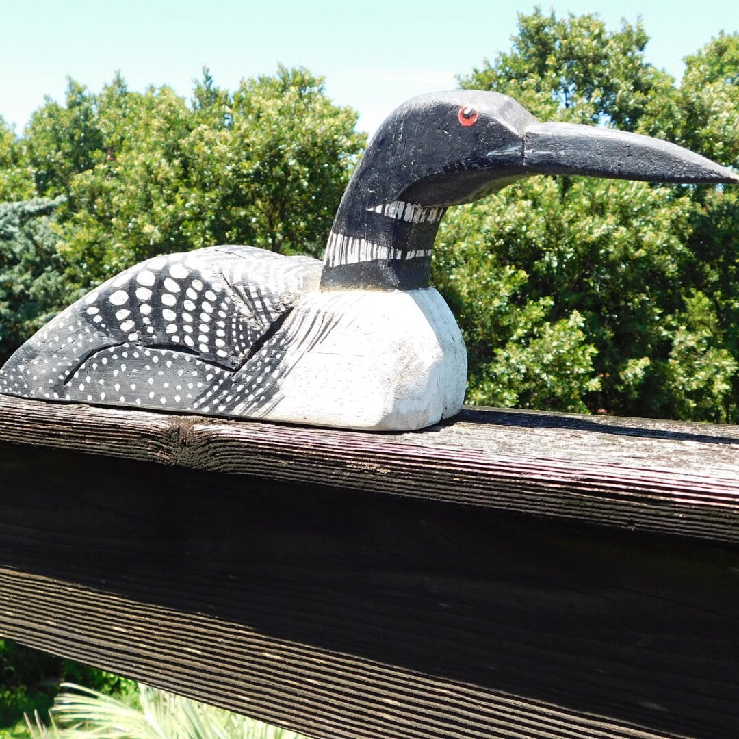 Folk Art Hand Carved Common Loon - Etsy