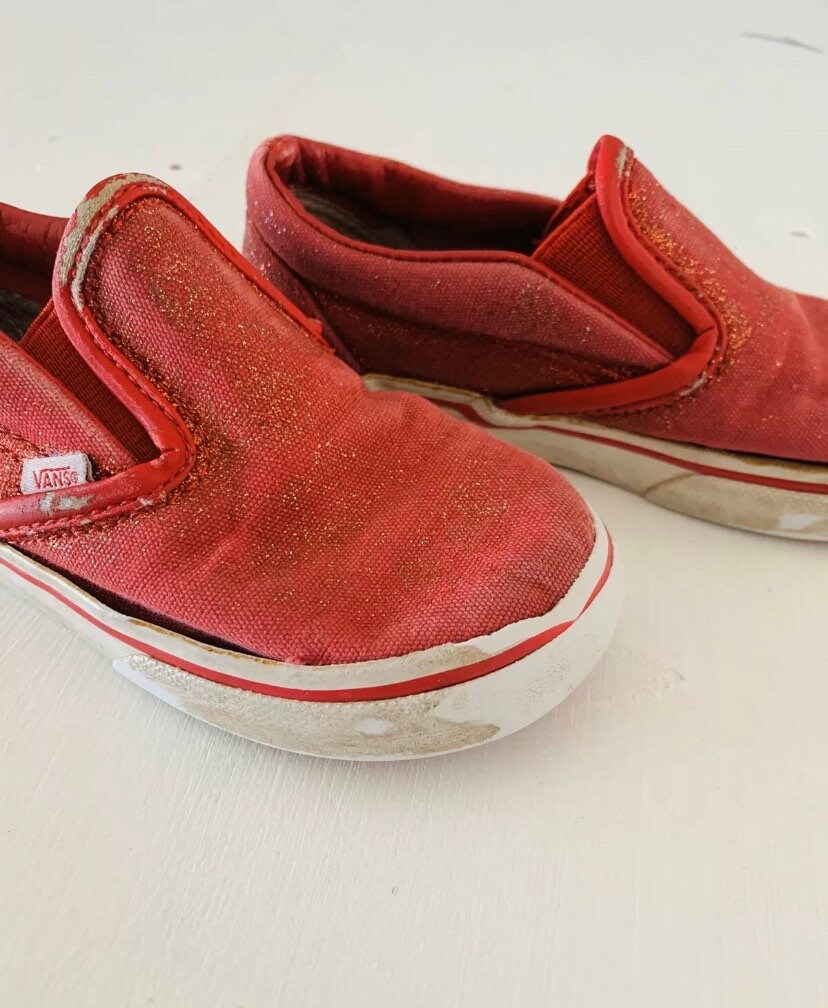 Vintage Sparkly Red Vans Toddler 10 - Etsy UK