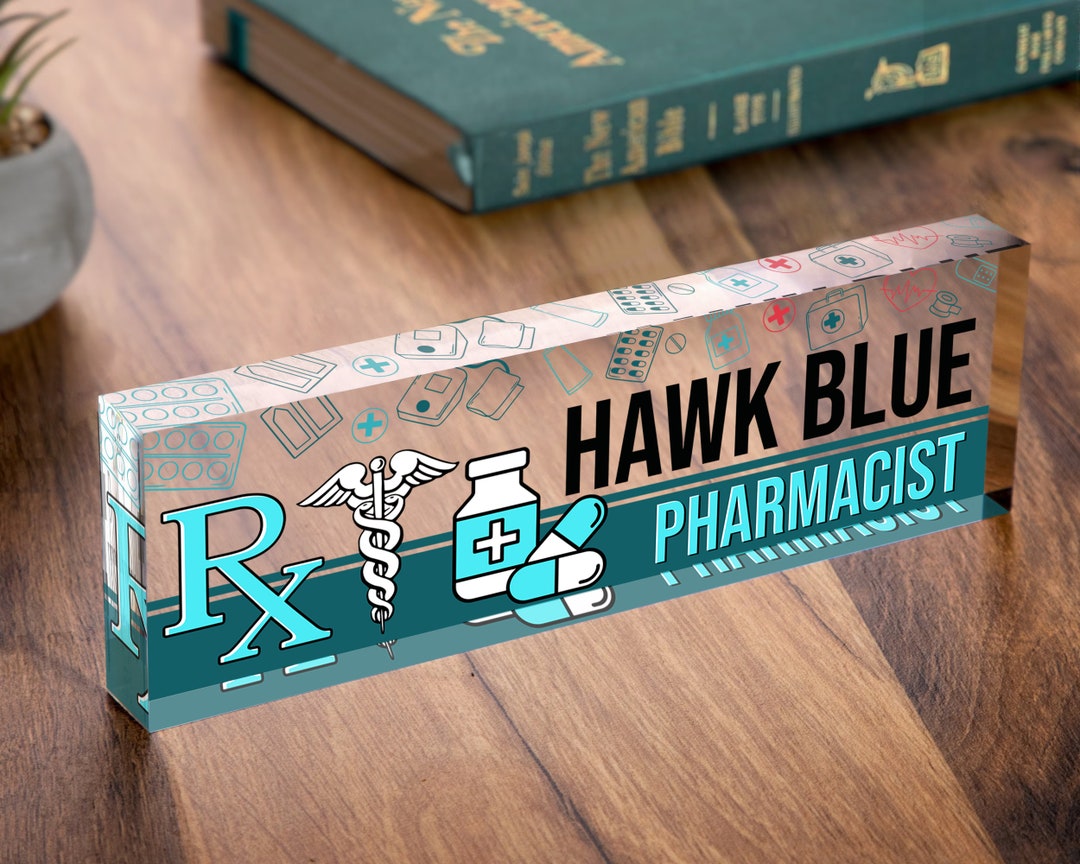Belina | Custom Pharmacy Desk Name Plate, Acrylic Personalized ...