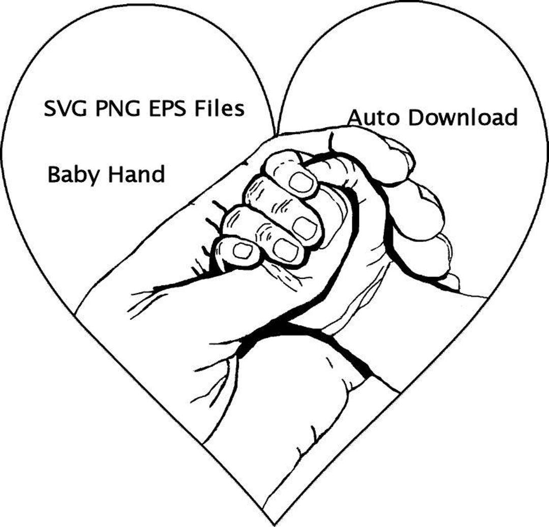 Baby & Adult Hands SVG File Cricut Downloads Printable Clipart - Etsy