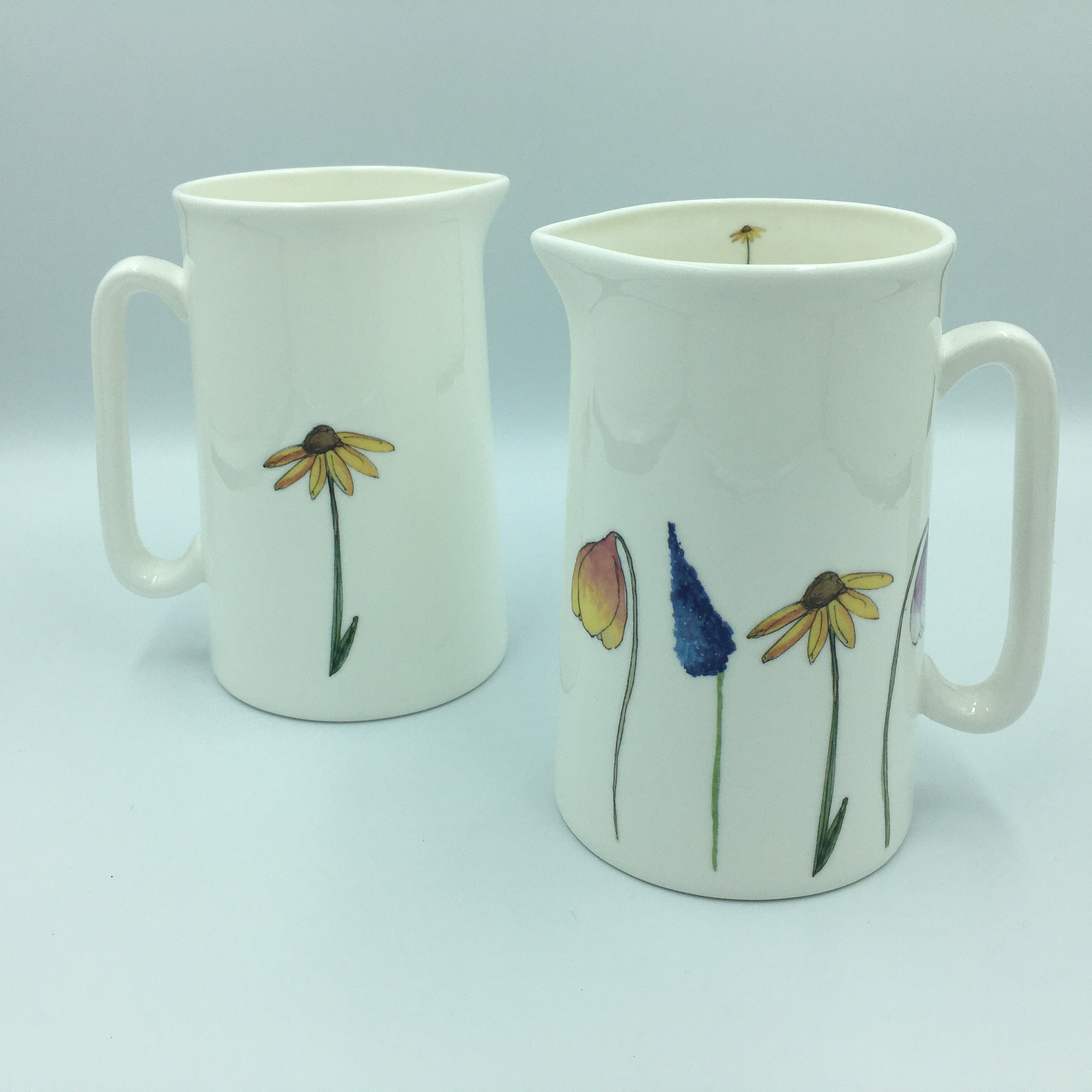Wildflower Pint Jug, Bone China Jug, Flower Jug, Cream Jug, Flower Milk ...