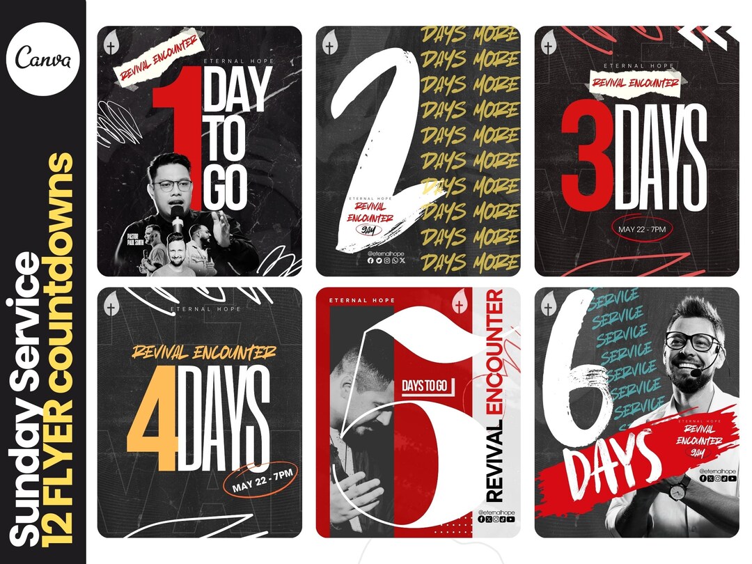 12 ANIMATED Church Canva Template Bundle, Church Flyer Template, Church ...