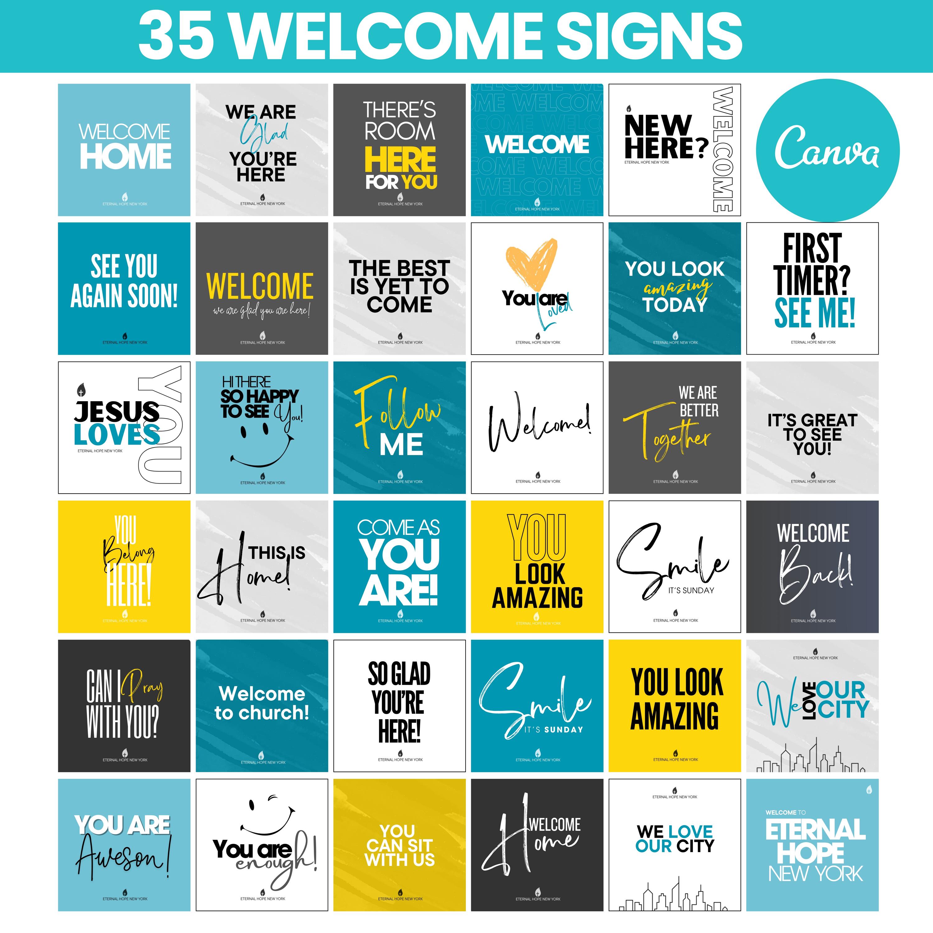 35 Handheld Church Welcome Signs, Templates Church Templates Church ...