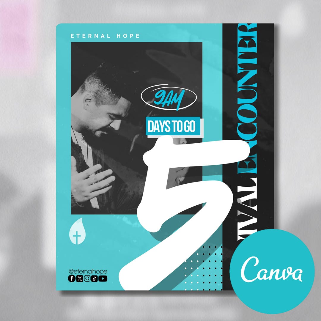 Blue ANIMATED Church Canva Template, Church Flyers, Church Social Media ...