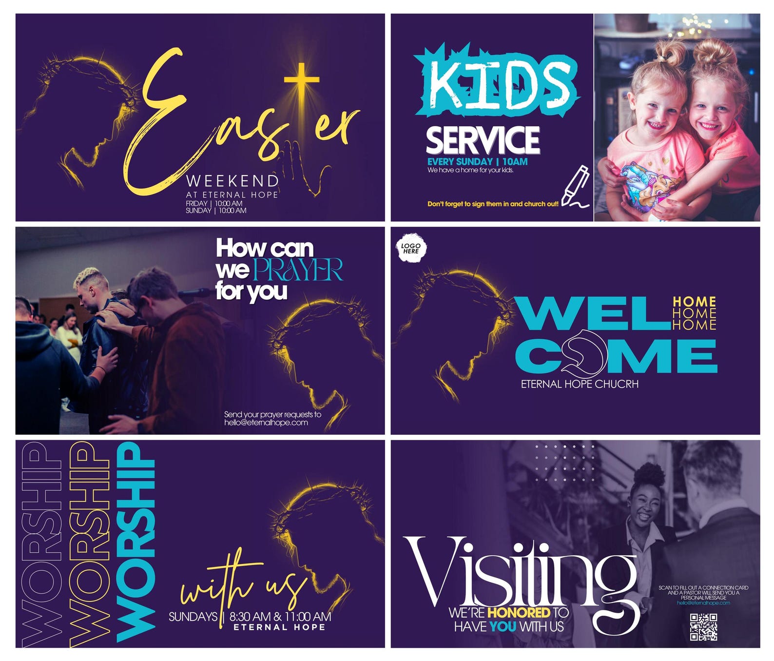 30 EASTER Church ANIMATED Announcement Slides, Church Template, Church ...