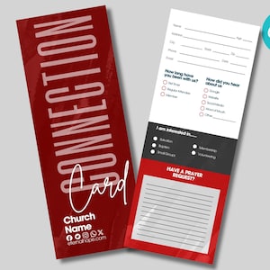 Customizable CANVA Church Connect Card Template for New Visitors ...